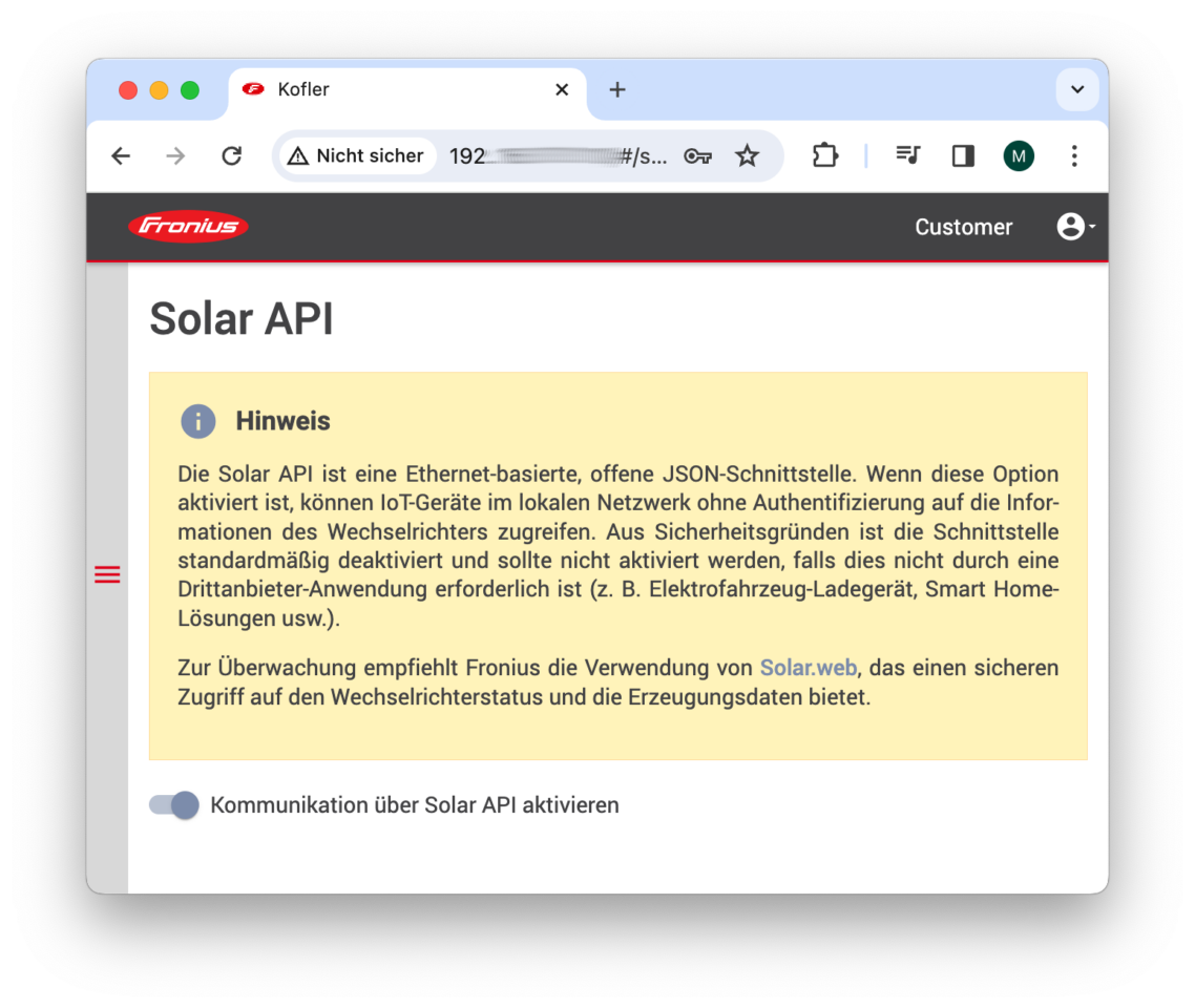 Fronius Wechselrichter in Home Assistant einbinden | kofler.info