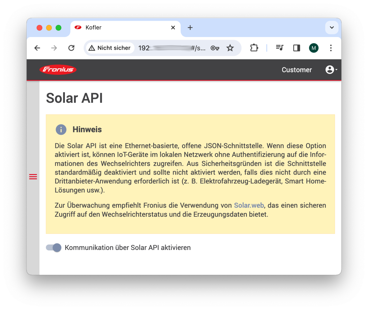 Fronius Wechselrichter in Home Assistant einbinden | kofler.info