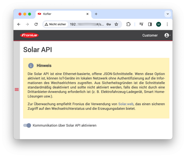 Fronius Wechselrichter in Home Assistant einbinden | kofler.info
