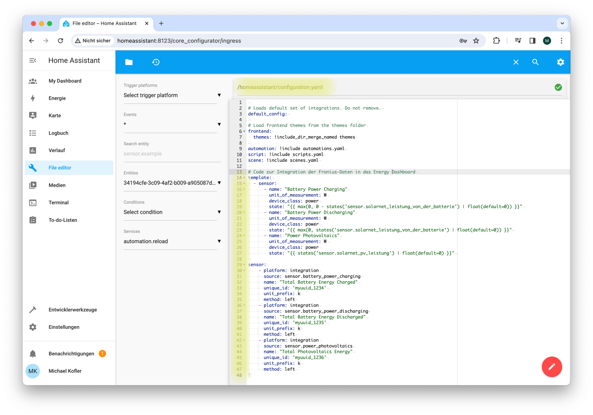 Fronius Wechselrichter in Home Assistant einbinden | kofler.info