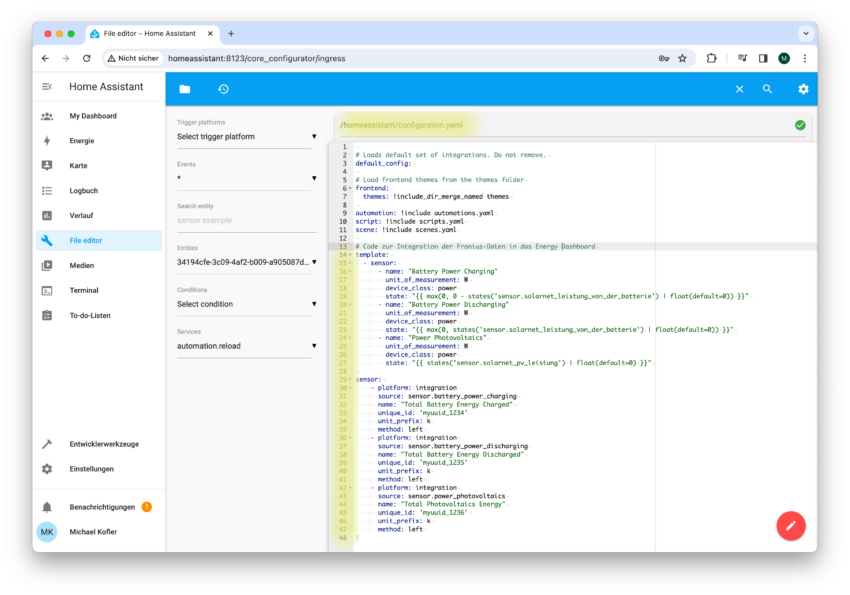Fronius Wechselrichter in Home Assistant einbinden | kofler.info