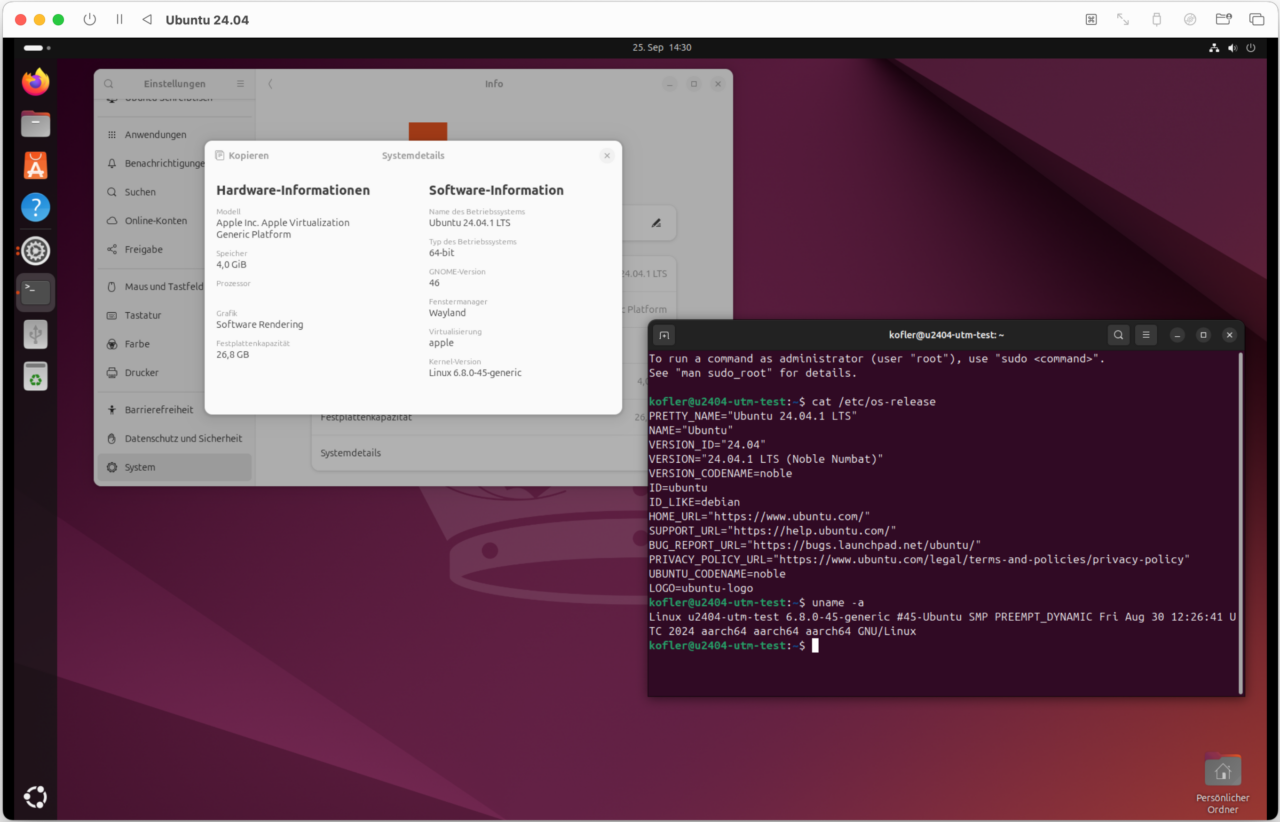 Ubuntu 24.04 mit UTM unter macOS ausführen | kofler.info