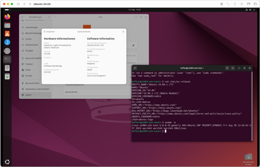 Ubuntu 24.04 mit UTM unter macOS ausführen | kofler.info