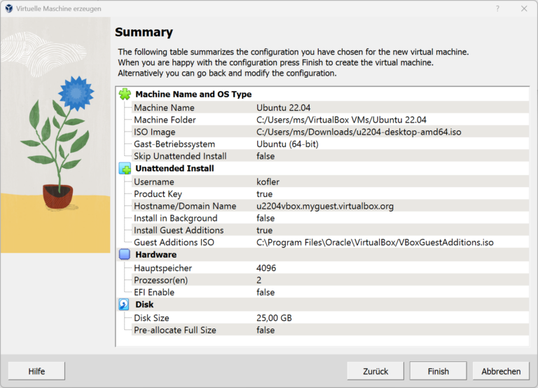 Ubuntu 22.04 in VirtualBox (Windows-Host) installieren | kofler.info
