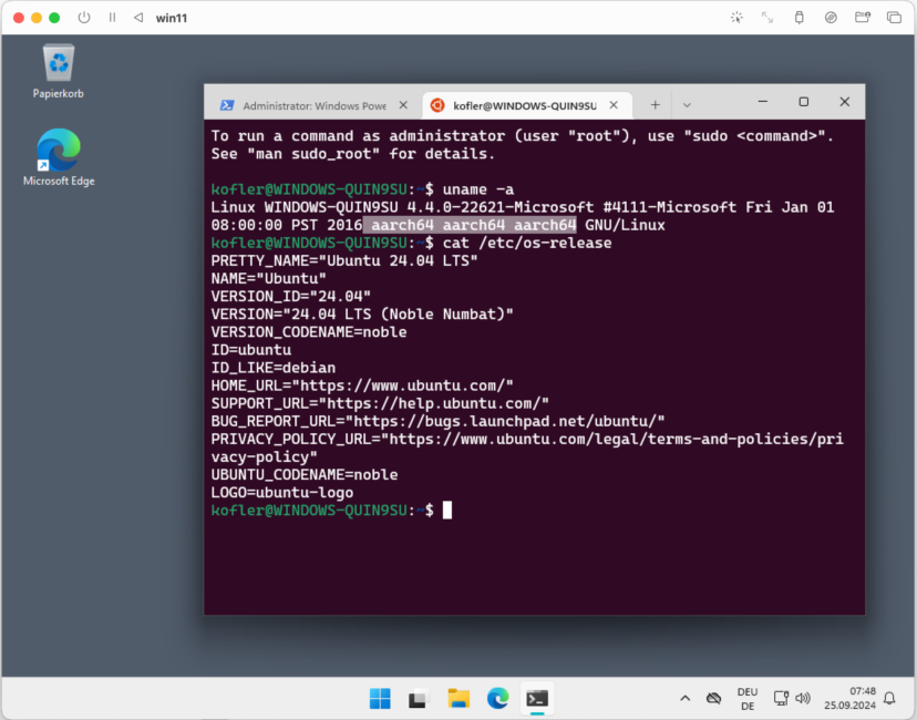 Ubuntu 24.04 im Windows Subsystem for Linux (WSL) | kofler.info